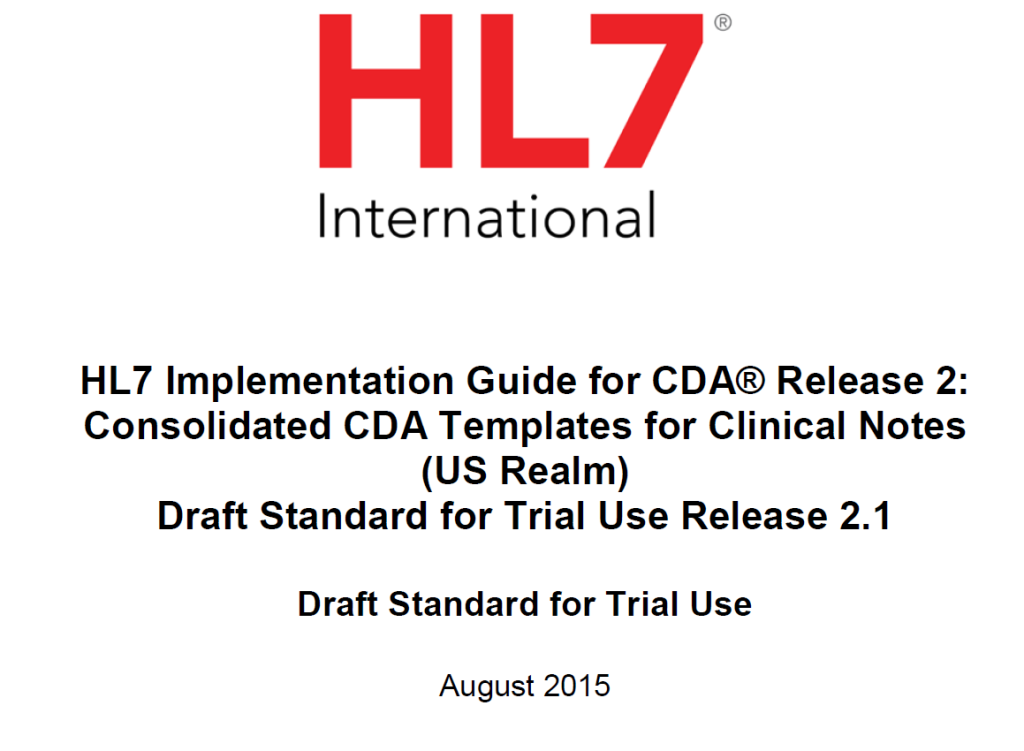 HL7 CDA® R2 Implementation Guide: Consolidated CDA Templates for ...